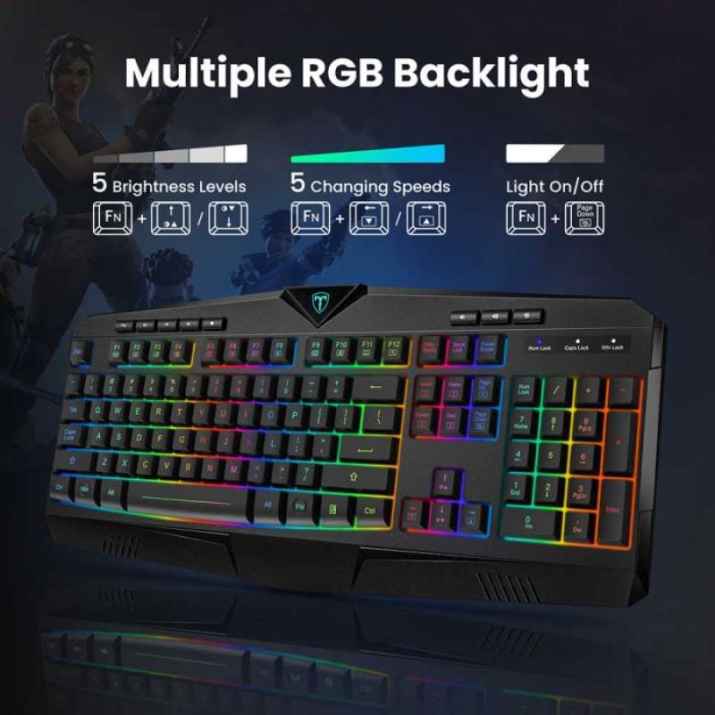 Promo Pictek By Eino Rgb Wireless Gaming Keyboard Backlight Rainbow ...