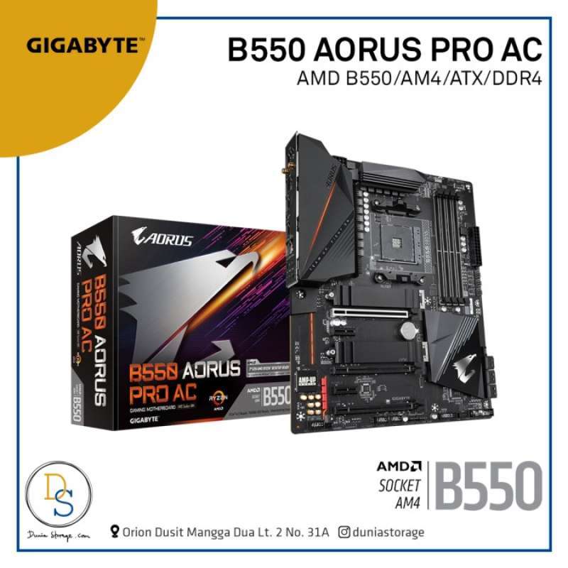 Jual Gigabyte B550 Aorus Pro Ac Amd Ryzen Am4 B550 Atx Motherboard Di Seller Bukansembarangtoko ...