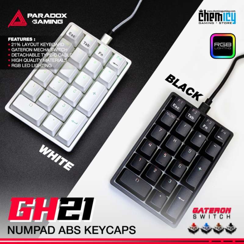 Jual Paradox Gaming GH21 Numpad ABS Keycaps - Gateron Blue Hitam di ...