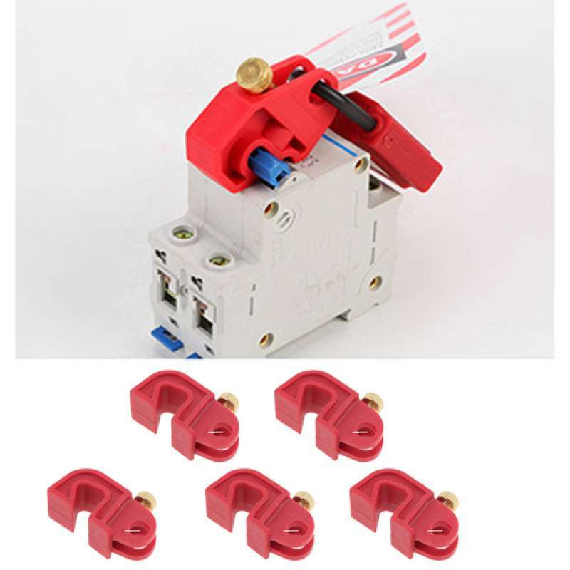 Jual 6PCS Lockout Safety Circuit Breaker Red Twisted Screw Pin In Out ...