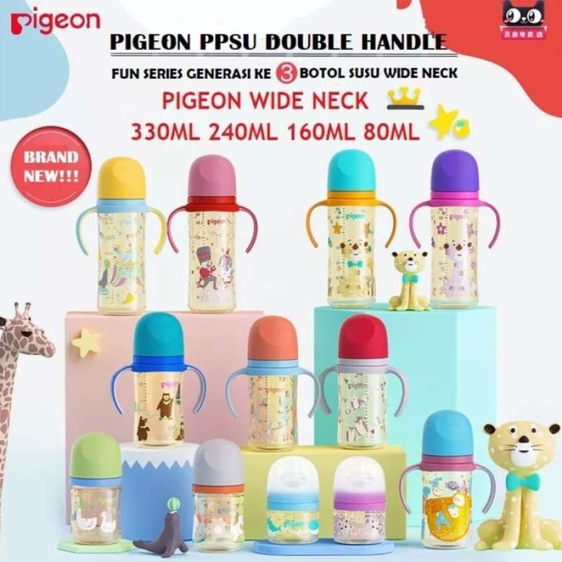 Promo NEW Botol PPSU Pigeon Wide Neck With Handle 240 ml Diskon 29% di Seller lusiana shop ...