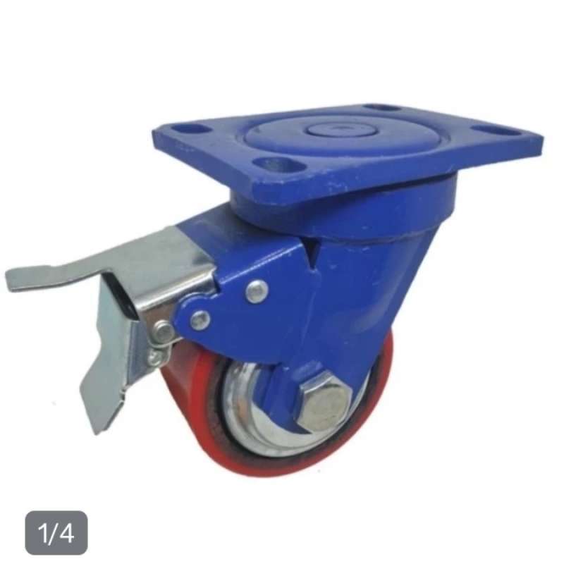 Promo Roda Pu Extra Heavy Duty 4 inch Rem Diskon 23% di Seller Moskov ...