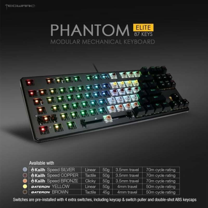 Jual Tecware Phantom Elite P87 TKL RGB Gatheron Switch Mechanical ...