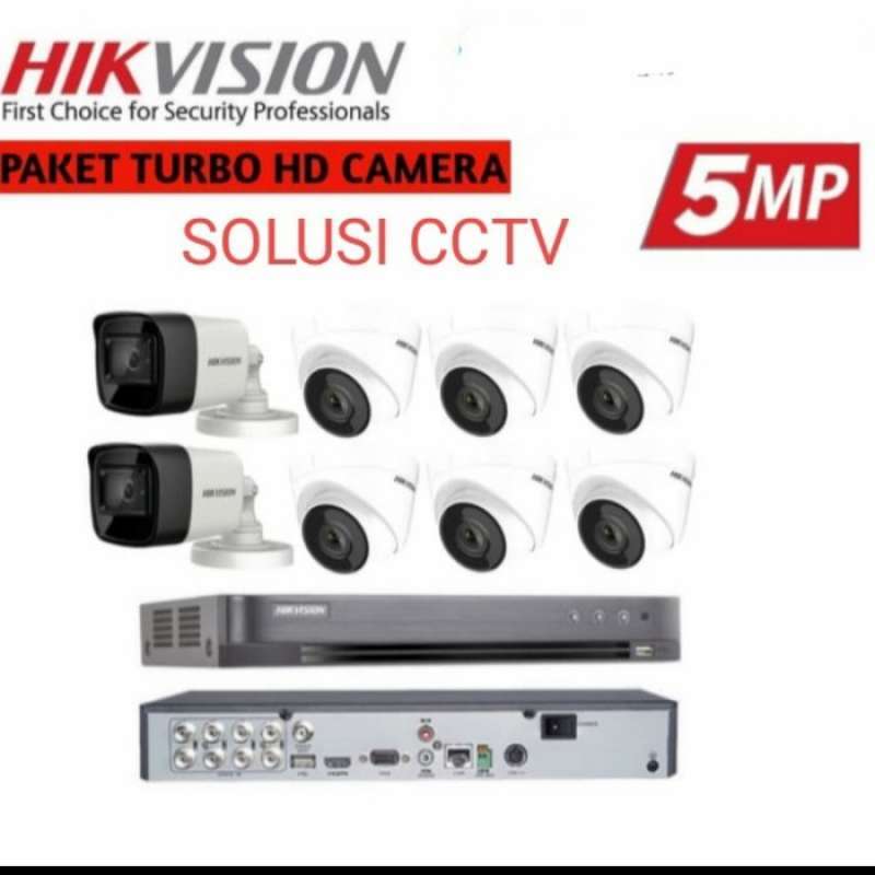 Promo Limited Paket Cctv Hikvision 8 Channel 6 Kamera 5Mp (1Tb Hdd ...