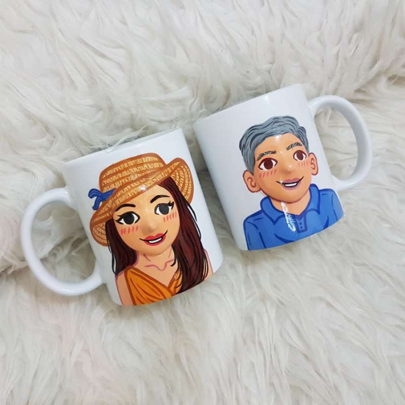 Promo Mug 3D Patung Handmade Lukisan Karikatur Hadiah Custom Wisuda ...