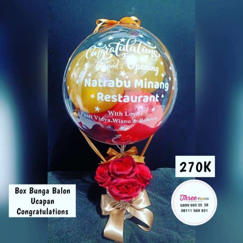 Jual box bunga balon / hadiah ucapan congratulations / box balon hadiah ...