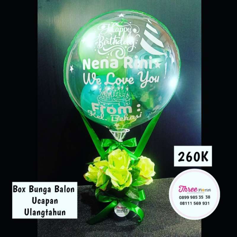 Promo box bunga balon ucapan ulangtahun / box balon hadiah ucapan ...