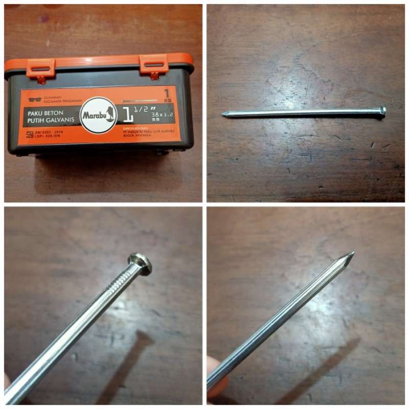 Promo Paku Beton Marabu 1 1/2 Inch Panjang 4 Cm Kotak Kemasan Baru 1 Kg Diskon 23% di Seller ...