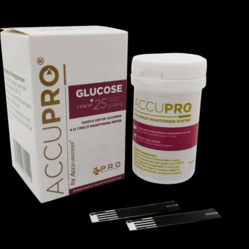 Jual Accu Pro Strip Gula Darah (Glucose) Tes Gula Darah Isi Accu Pro 25 ...