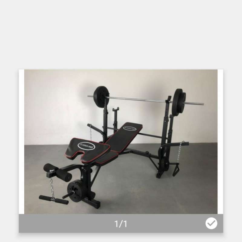Jual Peralatan Fitness Alat Fitness Bench Press Plus Stick Dan Beban 40 ...