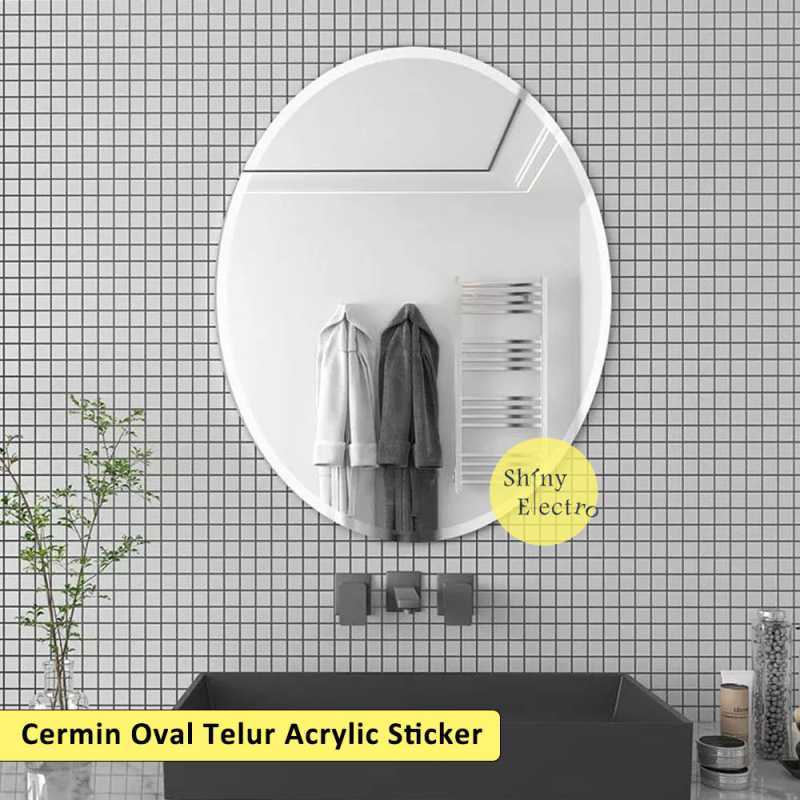 Promo Cermin Kaca Dinding Oval Telur Acrylic Akrilik 3D Dinding Kaca ...