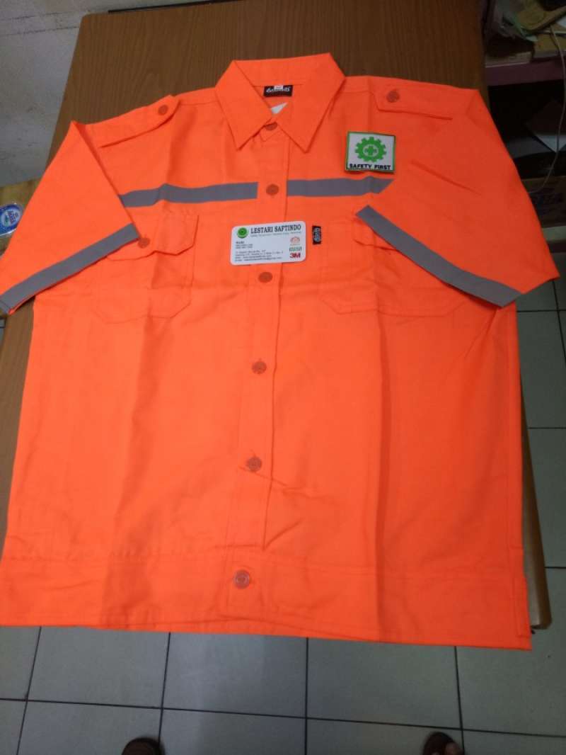Jual baju kerja safety lengan pendek logo k3 di Seller Celestee Shop ...