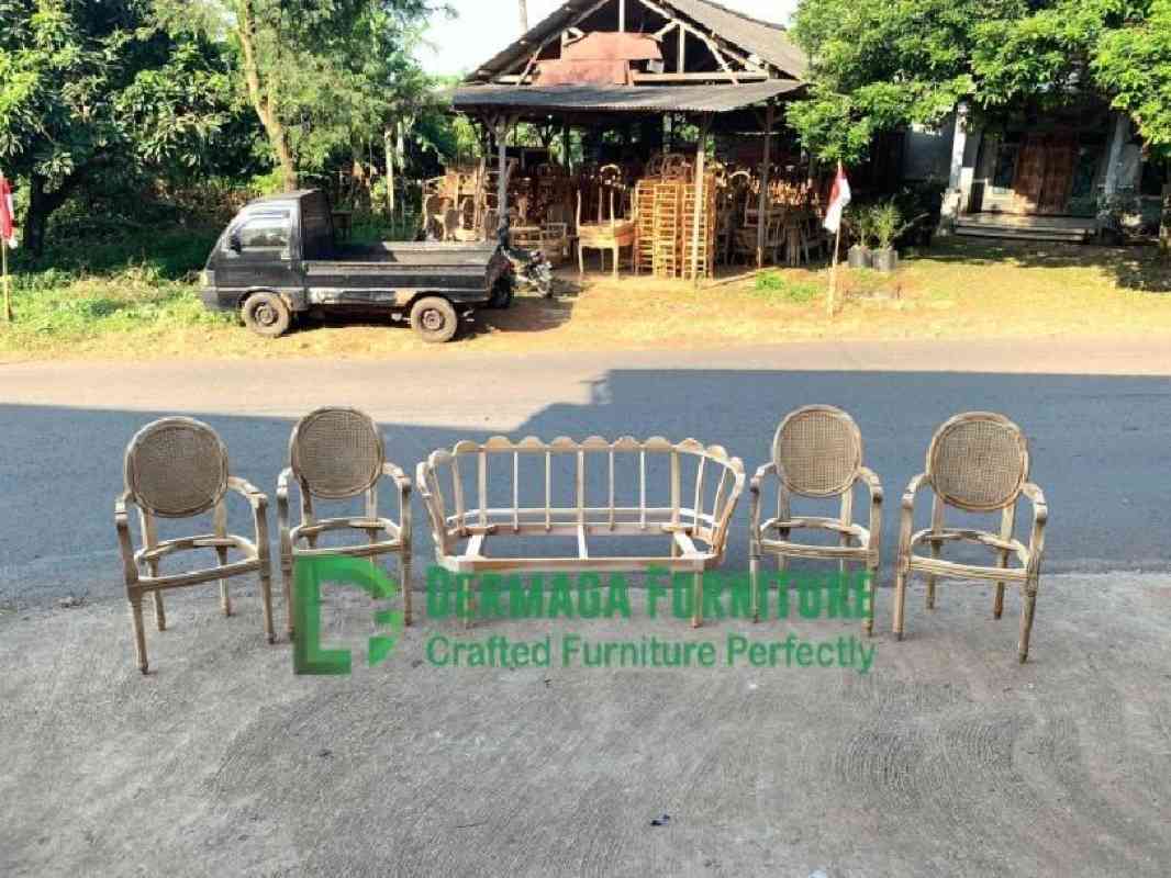 Jual SET KERANG BUNGKUS 2D DAN KURSI OVAL POLOS TANGANAN ROTAN 2 MUKA ...