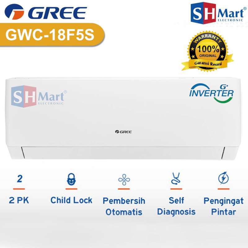 Jual AC GREE 2 PK INVERTER GWC-18F5S / 18F5S SMART CLEAN FAST COOLING ...