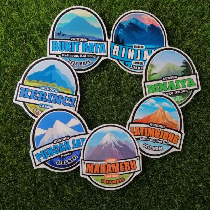 Promo Jual Sticker Waterproof 7 summits anti air puncak gunung ...