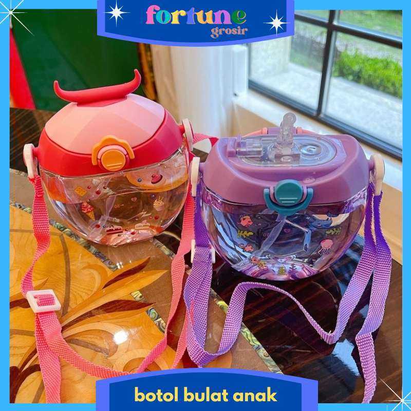 Jual FORTUNE- Botol Anak Bulat 400ml Botol Kartun Lucu Tanduk Banteng ...