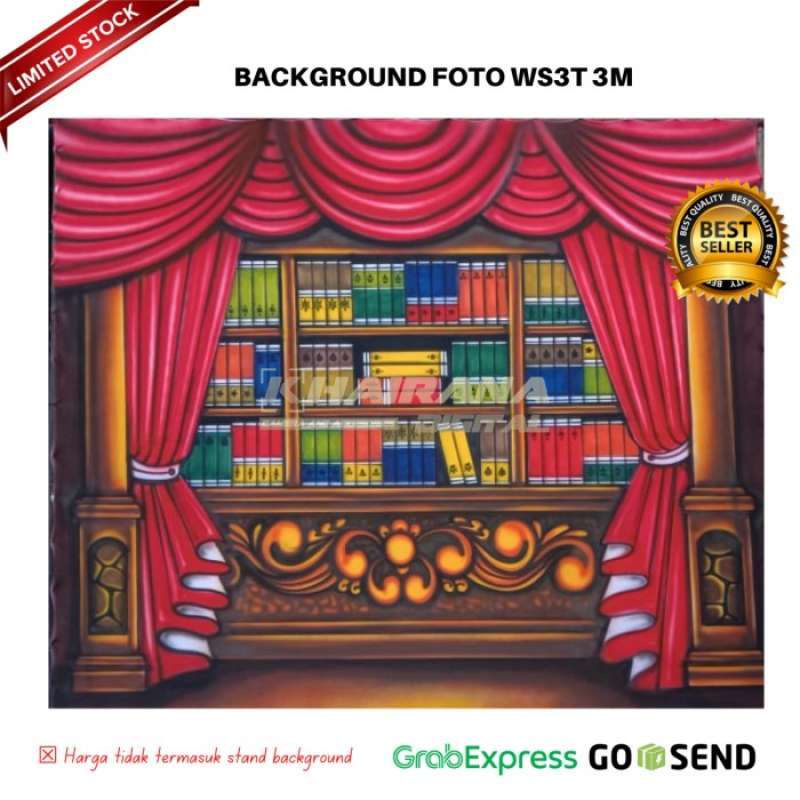 Promo BACKGROUND BACKDROP LATAR/LAYAR FOTO RAK WISUDA GORDEN MERAH T3 ...