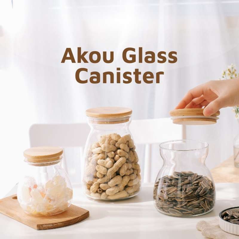 Jual Toples Kaca Bulat Kedap Udara Tutup Kayu Borosilicate Bamboo Glass ...