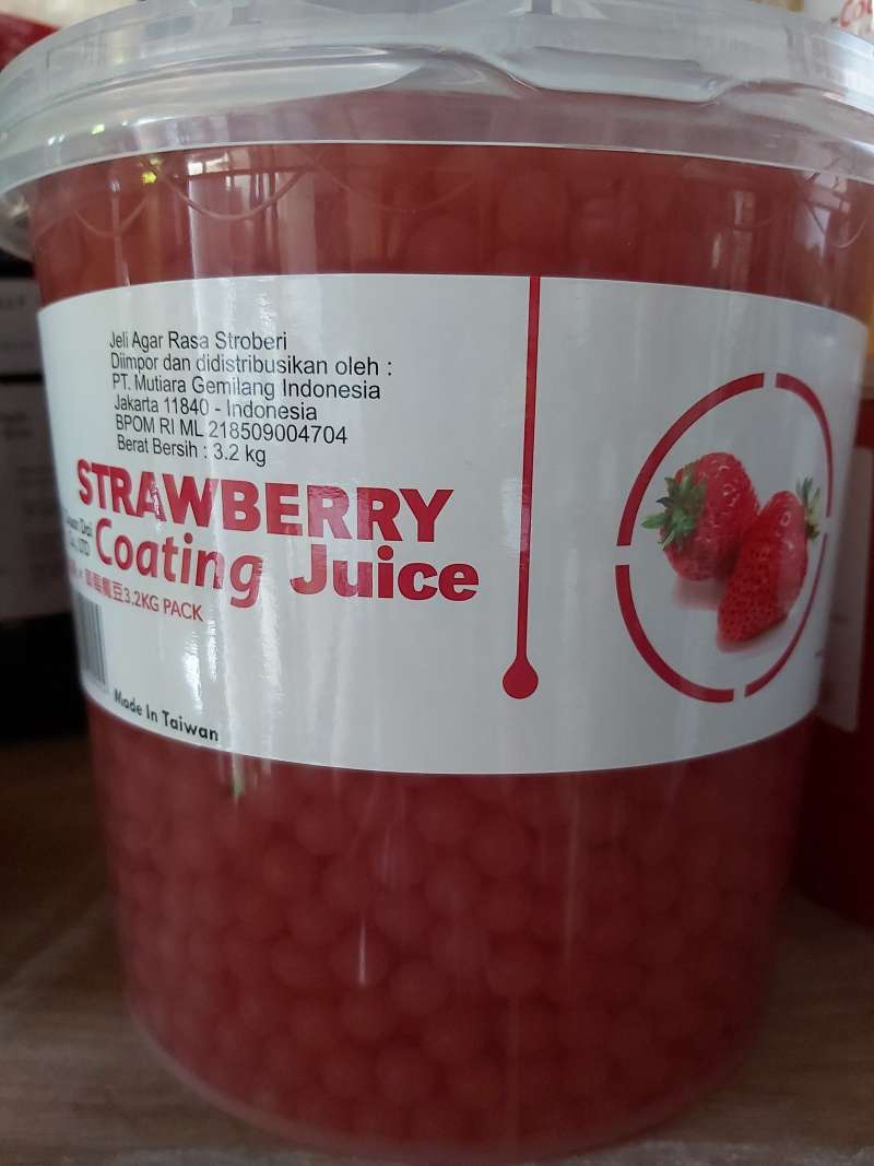 Jual (IMPORT TAIWAN) Popping Bobba Strawberry 3,2kg Poping boba stoberi ...