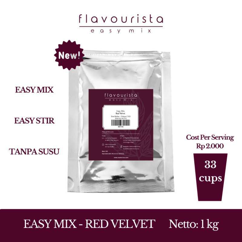 Jual Flavourista Easy Mix - Bubuk Minuman Rasa Red Velvet / Red Velvet ...
