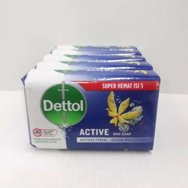Promo Dettol Sabun Bar Isi5 Active 100gr Diskon 11% Di Seller Suzuya ...