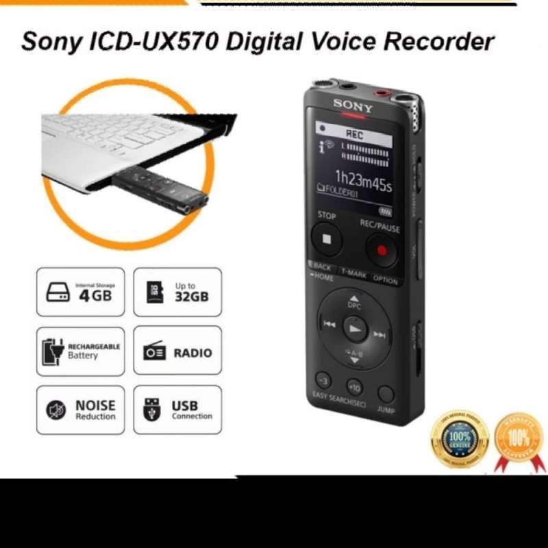 Jual Sony ICD-UX570 Stereo Digital Voice Recorder Built In USB UX570F ...