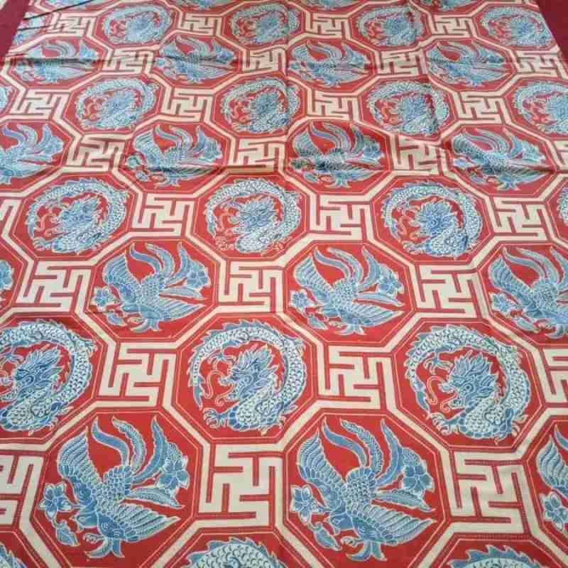Jual Kain Batik Cap Motif Benji Naga Dan Pheonix (liong Dan Hong) Di ...