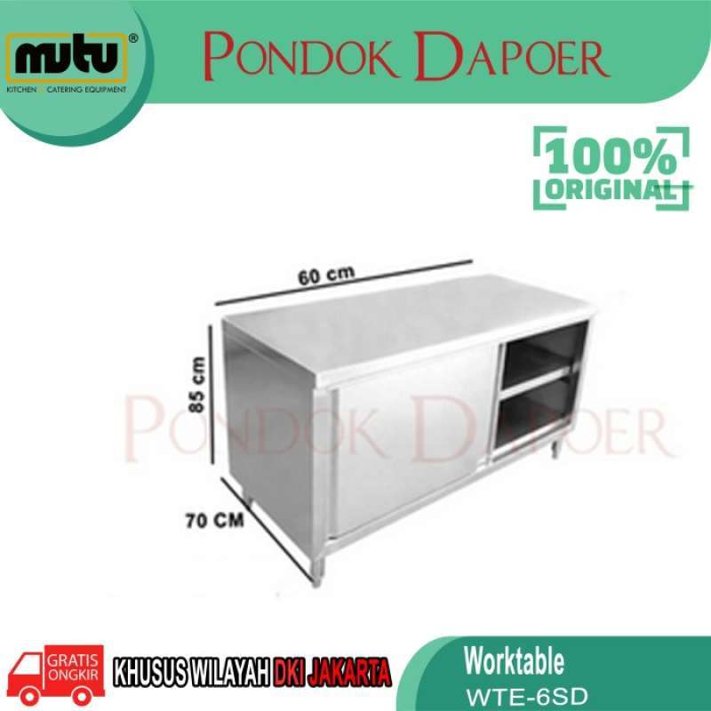 Jual Meja Kabinet Sliding Door Stainless Steel 201 Ukuran 1m Mutu Wte ...