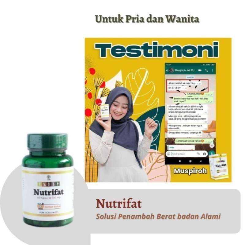 Jual Nutrifat Penambah Berat Badan - Gemuk Sehat 60 Kapsul - Obat Gemuk ...
