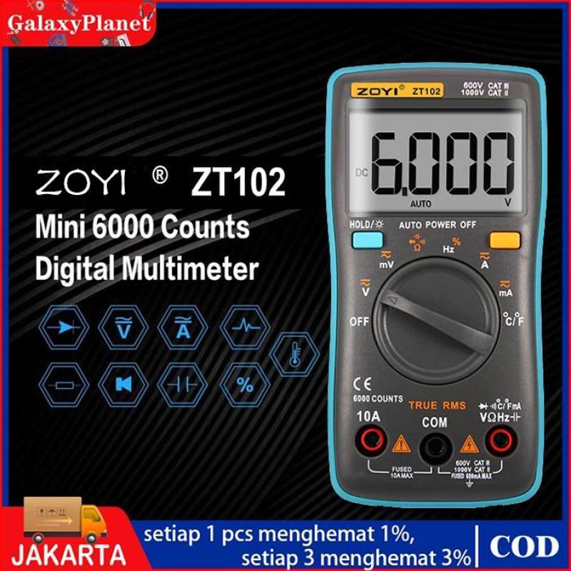 Jual Original Avometer Digital Zotek Zt102 / Multitester Digital Zt 102 ...