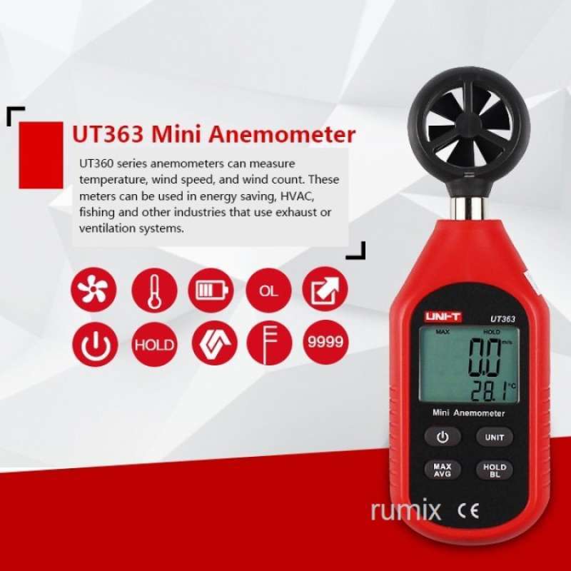Promo UNI-T UT363 ANENOMETER ALAT UKUR KECEPATAN ANGIN DIGITAL Diskon ...