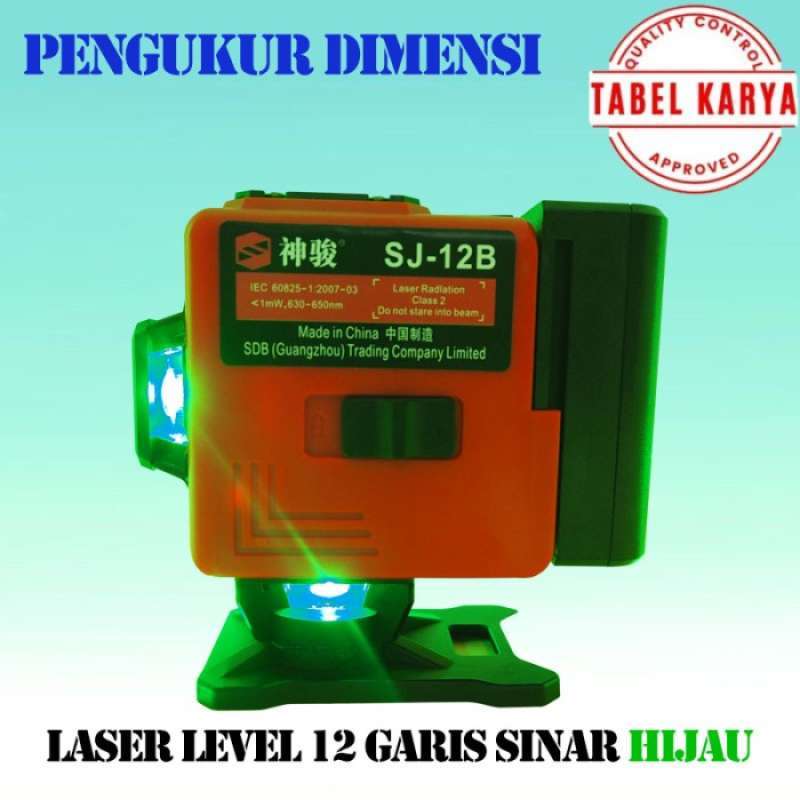 Promo LASER LEVEL 12 LINE 3D SINAR HIJAU LEVELING LASER 12 PENGUKUR ...
