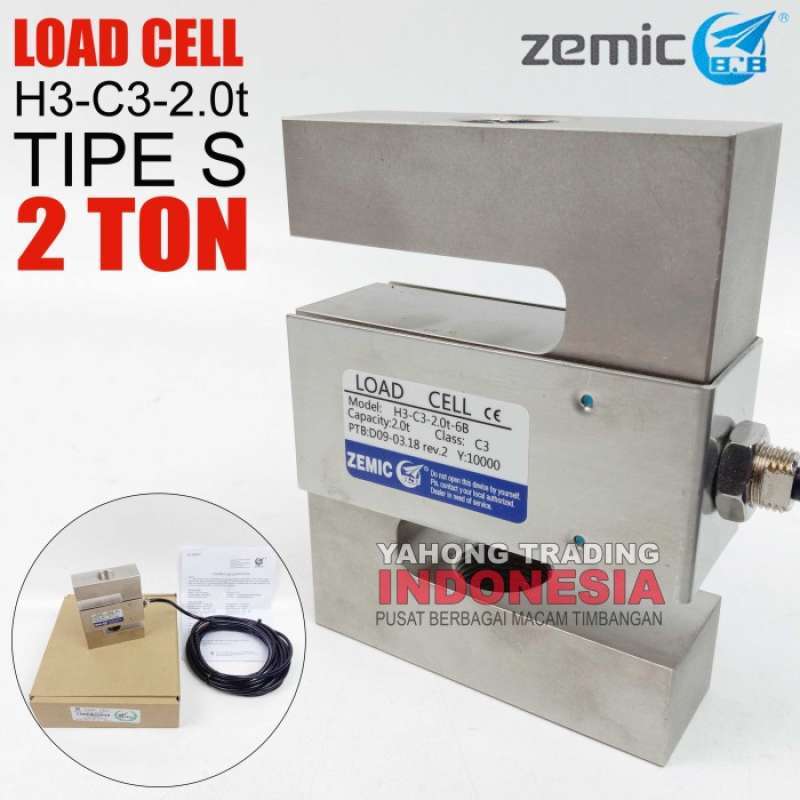 Jual Load Cell Timbangan Digital 2ton Loadcell S Type Zemic H3 2 Ton Di ...