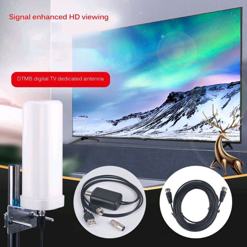 Jual Powstro Antena Tv Digital Outdoor Dvb-t Amplifier Hdtv 4k - Po80 ...