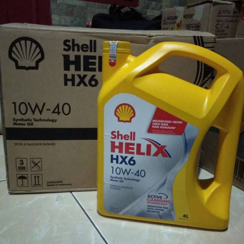 Promo Shell Helix Hx6 10W40 Diesel/Gasoline Engine Oil Uk 4L Original ...
