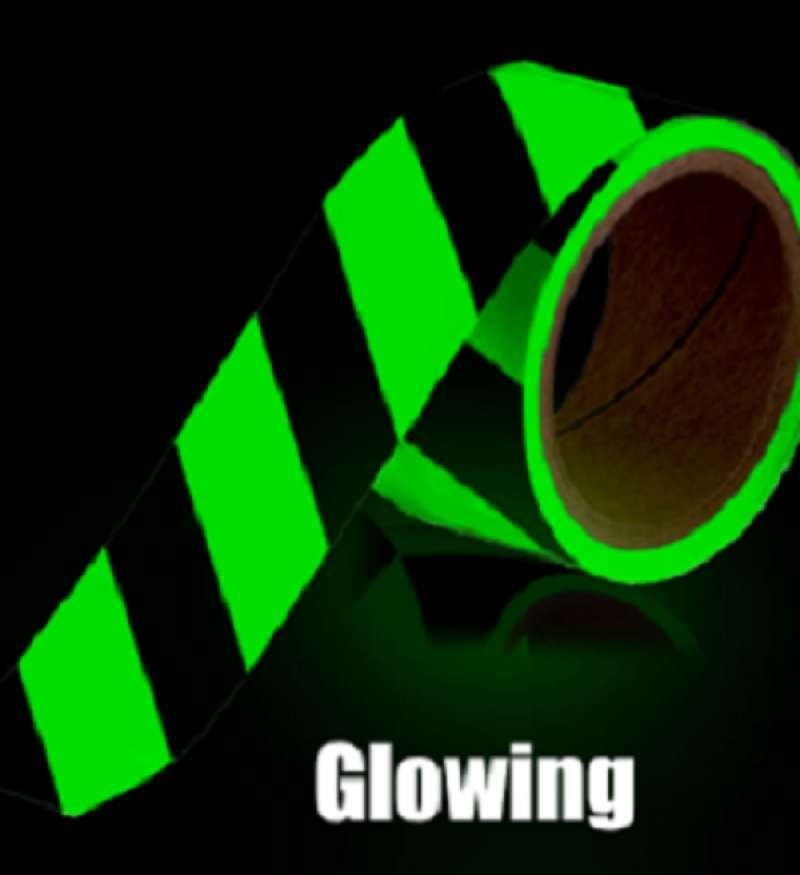 Jual Sticker Safety Diagonal glow in the dark Fosfor 5cm x 10m di ...