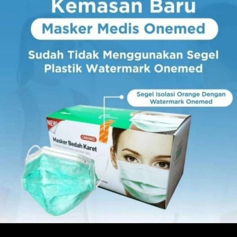 Jual Onemed Masker Medis 3 Ply Earloop Kemasan Baru - Hijau Di Seller ...