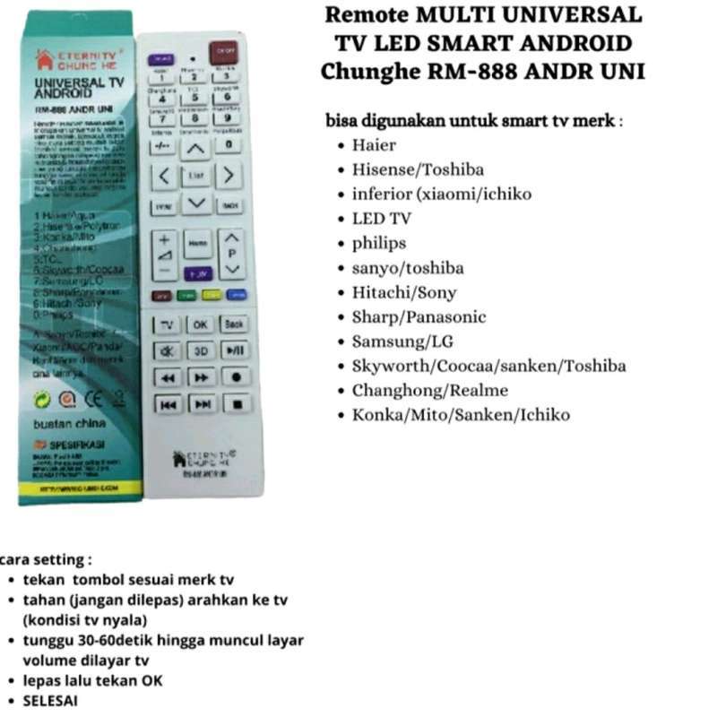 Promo Remot Remote Tv Led Android Smart Multi Universal (free Baterai 2 ...