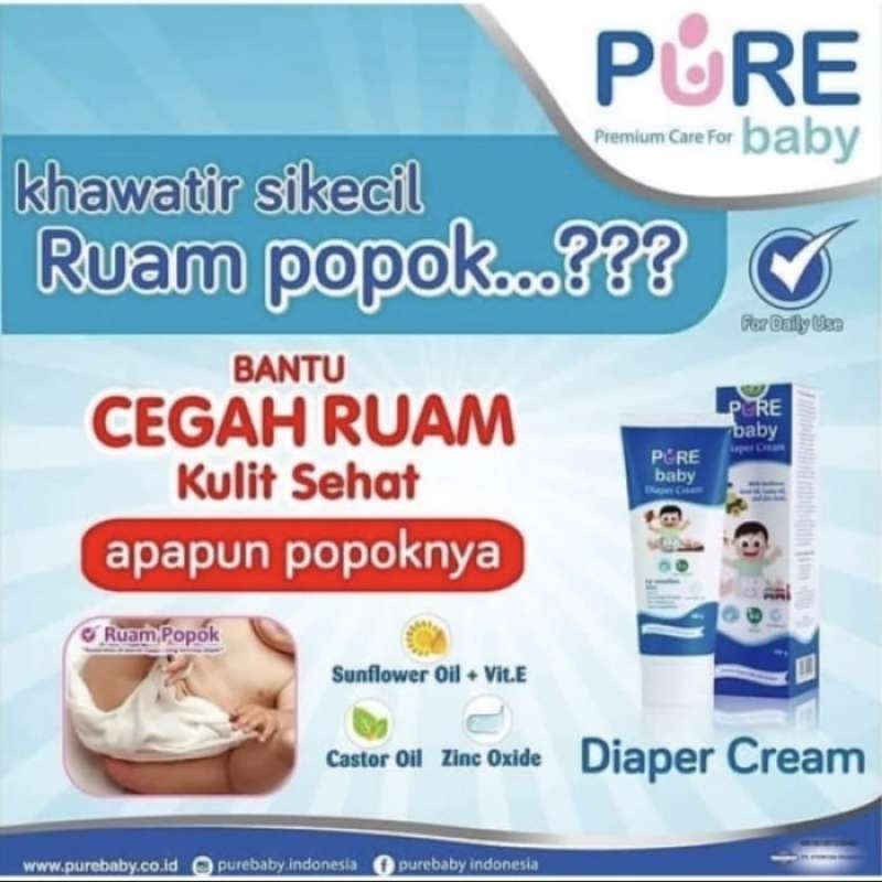 Jual Pure Baby Diaper Cream 100g / Kream Pencegah Iritasi & Ruam Di Seller Pumpkin Babies ...