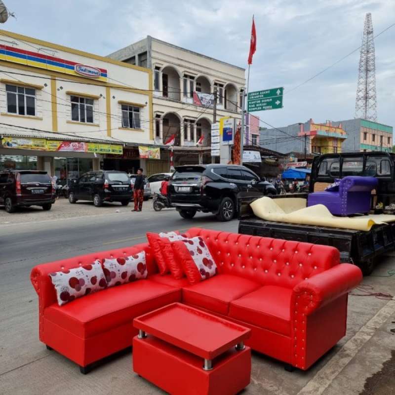 Jual Sofa Letter L Kancing Kulit Kalep Oscar (bekasi) Di Seller Saechul ...