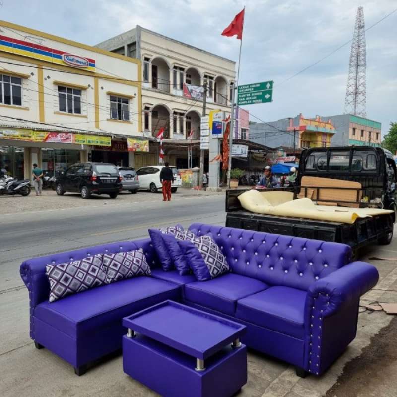 Jual Sofa Letter L Kancing Kulit Kalep Oscar (bekasi) Di Seller Saechul ...