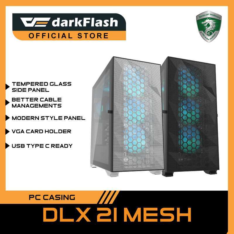 Jual darkFlash DLX21 MESH ATX PC Casing [No Fan] - Hitam di Seller ...