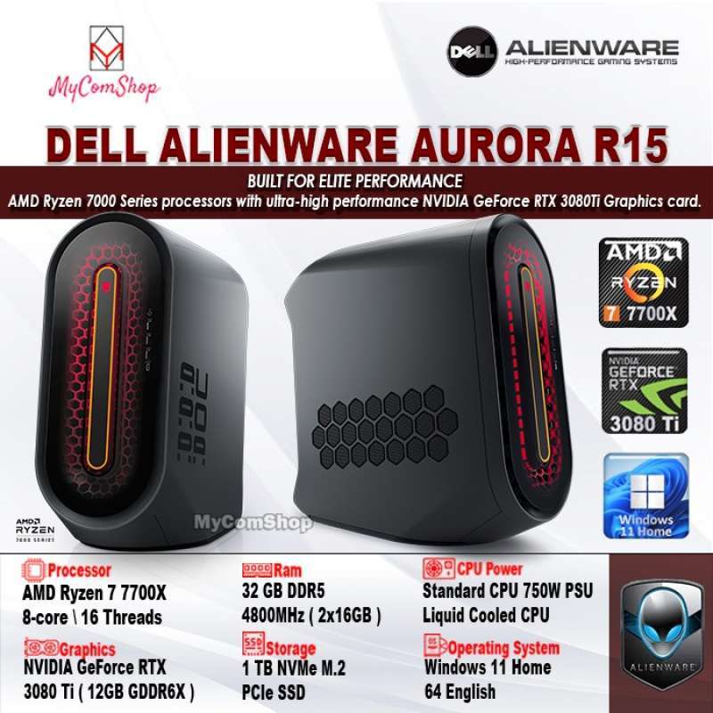Jual Dell Alienware Aurora R15 Ryzen 7 7700x 32gb 1tb Ssd Rtx 3080ti ...