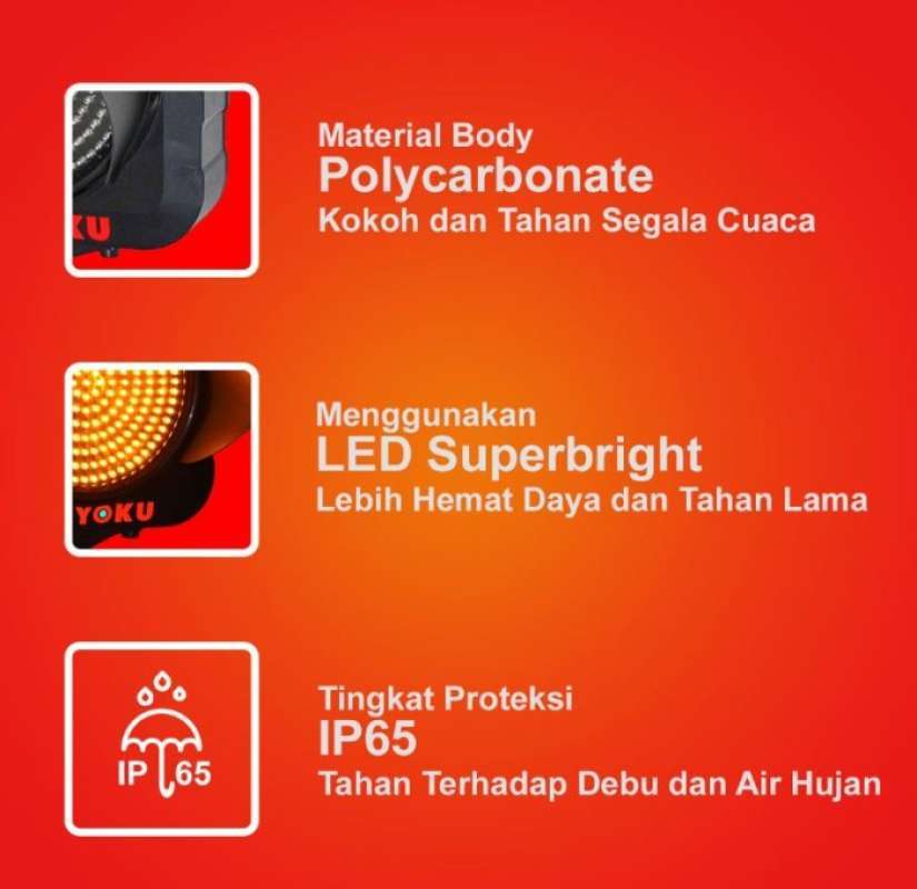 Jual Traffic Light Led Shinyoku Warning Light - Lampu Jalan 30cm Kuning ...