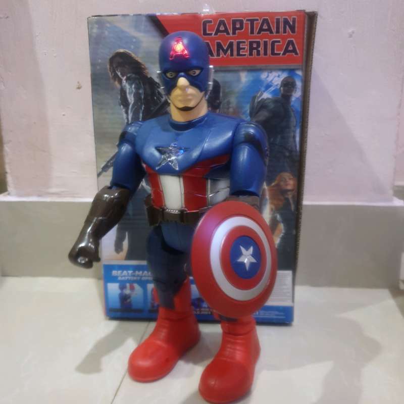 Promo mainan robot captain america jalan suara & lampu robot kapten ...