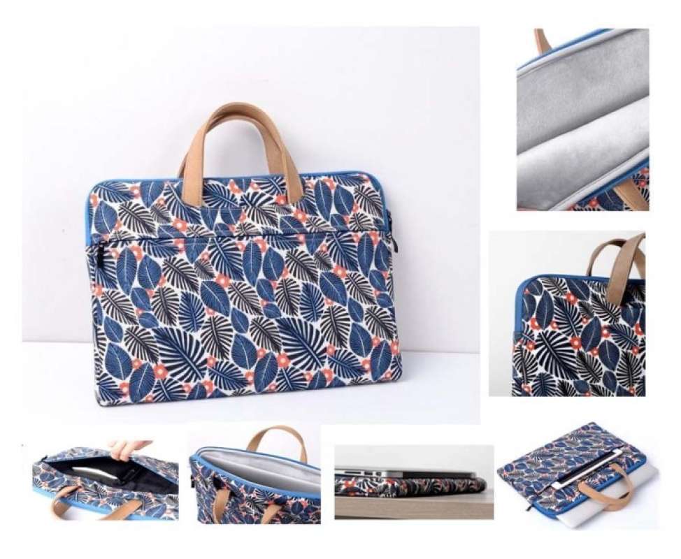 Promo TAS LAPTOP JINJING MACBOOK AIR PRO M1 LEAVES PRINTED 13.3 INCH ...