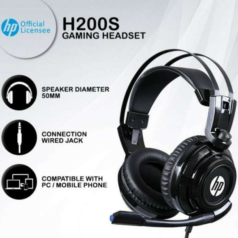 Promo Gaming Headset HP H200S PC Mobile Wired Single Jack H-200S Diskon ...