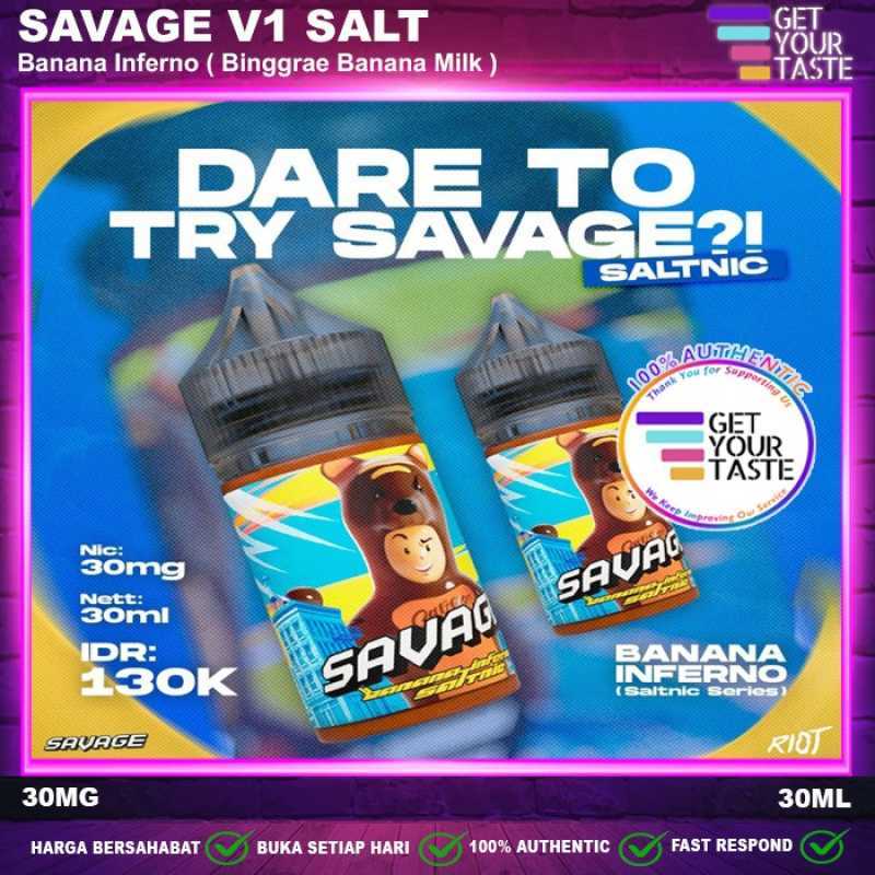 Promo Liquid Savage V1 Banana Inferno Salt Nic 30ML Salt Pods Binggrae ...