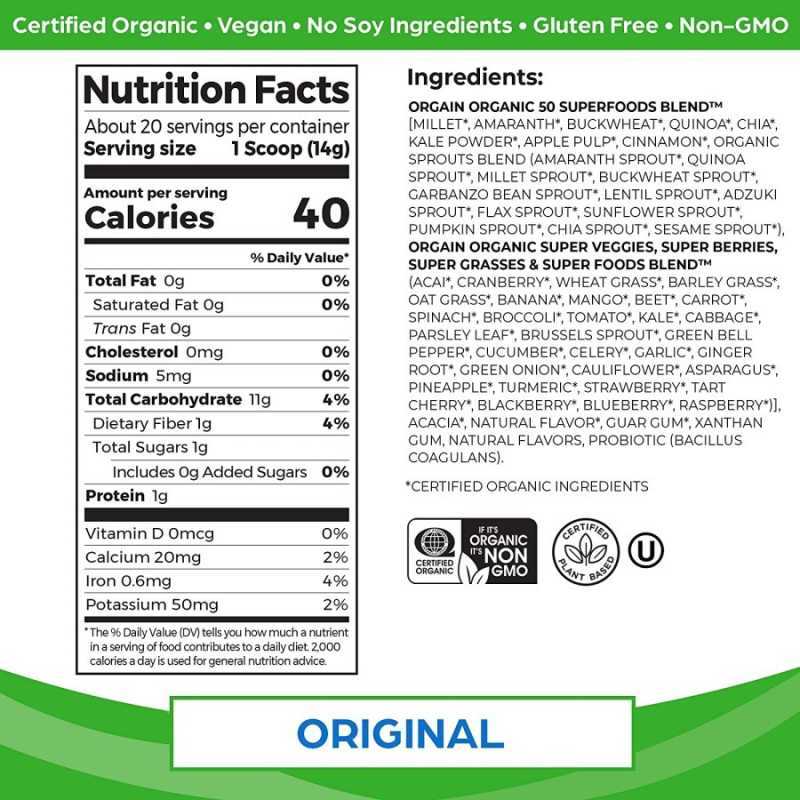 Jual Orgain Organic Plant Based Superfoods Dan Probiotics Probiotik ...