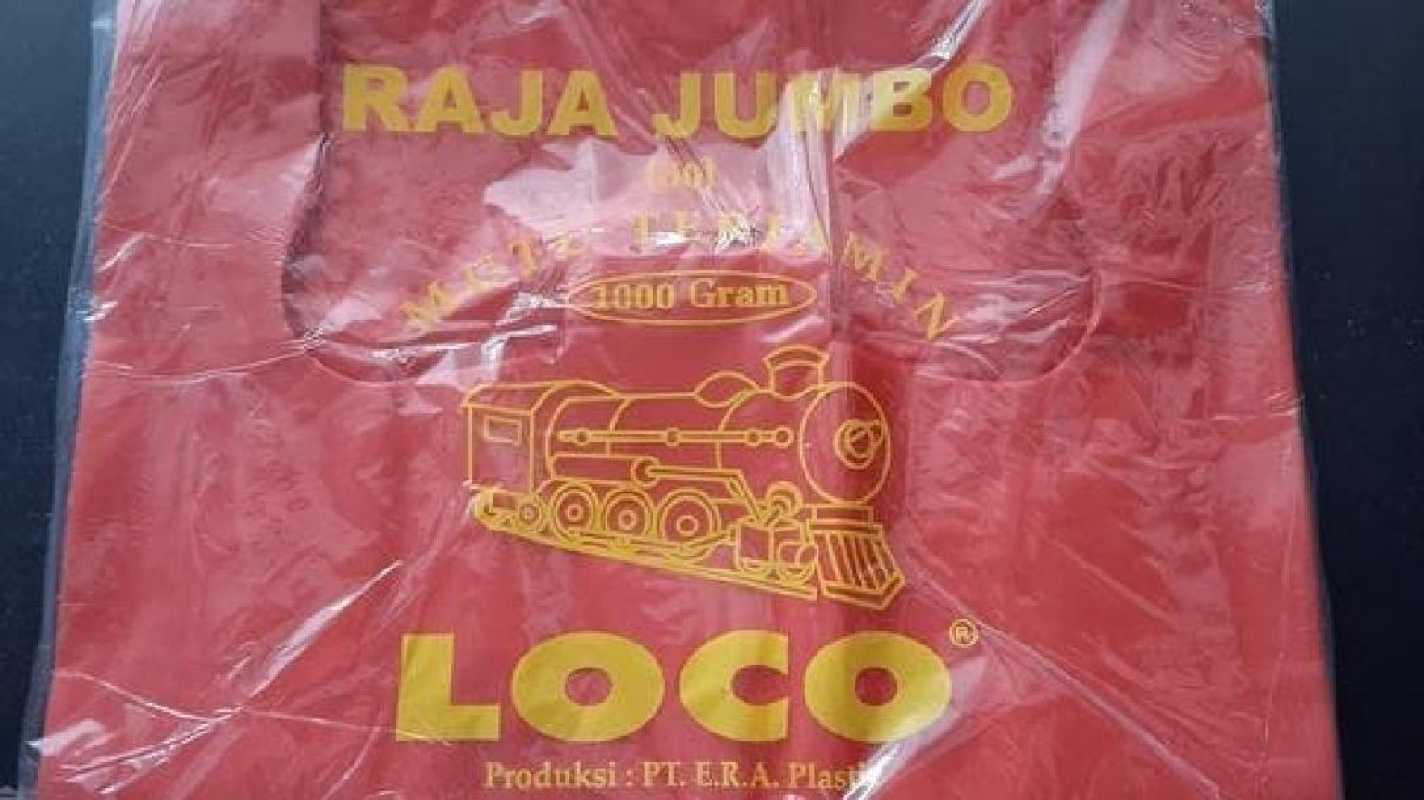 Jual Kantong Plastik/kresek Loco Merah Hdpe Raja Jumbo Tebal Ukuran 50 ...